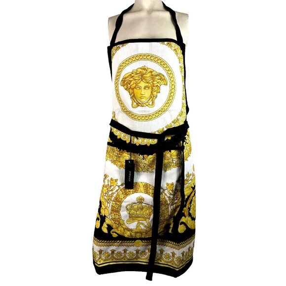 Versace | Kitchen | Nwt Versace Medusa Baroque Kitchen Bbq Apron Cotton ...
